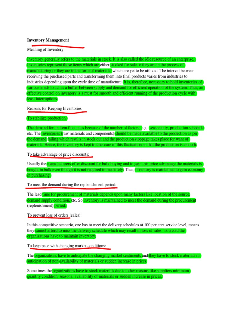 Docv GBHND | PDF | Inventory | Demand