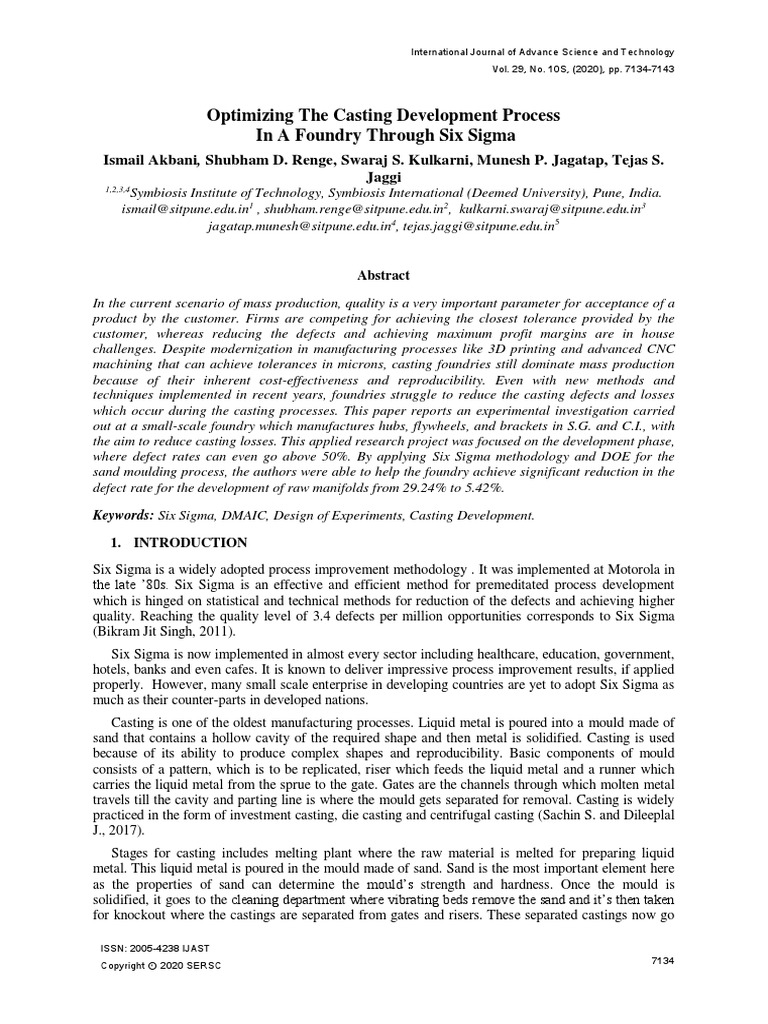 Optimizing The Casting Development Process in A Foundry Through Six ...