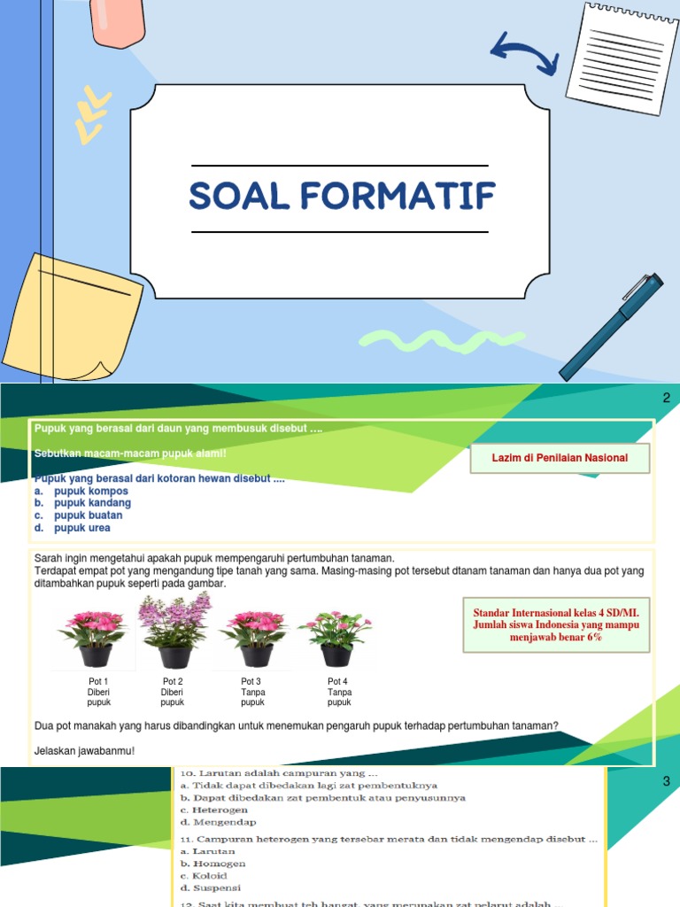 Format Penulisan Soal Formatif | PDF