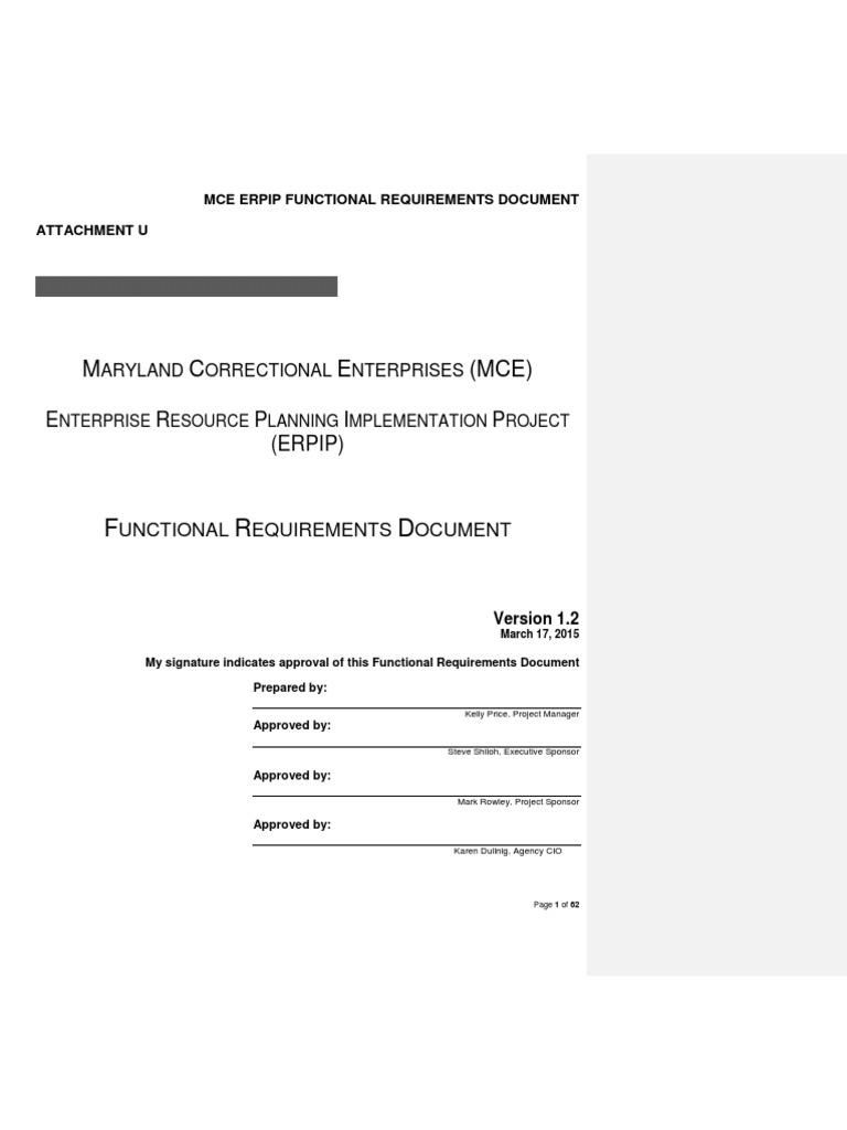 Sample ERP Requirements Document | PDF | Enterprise Resource Planning ...