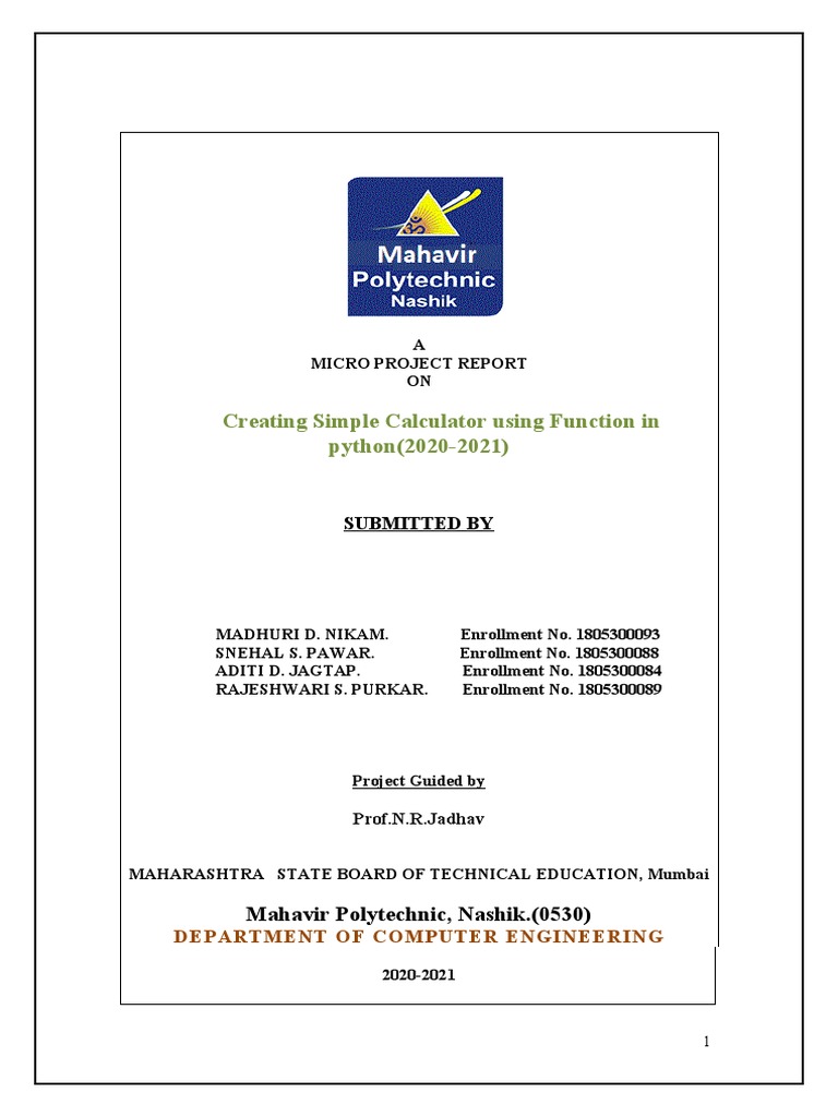 Creating Simple Calculator Using Function in Python (2020-2021 ...