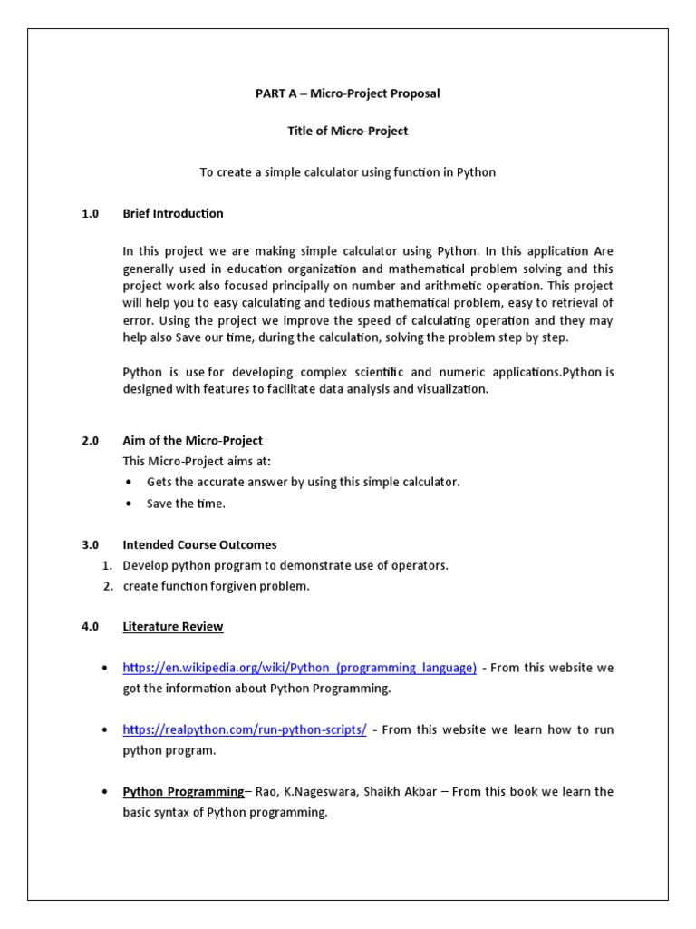 PART A - Micro-Project Proposal Title of Micro-Project | Download Free PDF | Python (Programming ...