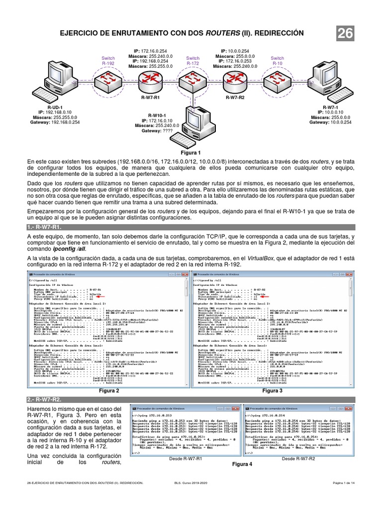 26-Ejercicio Enrutamiento 2 Routers (Ii) | PDF | Dirección IP | Enrutador (Computación)