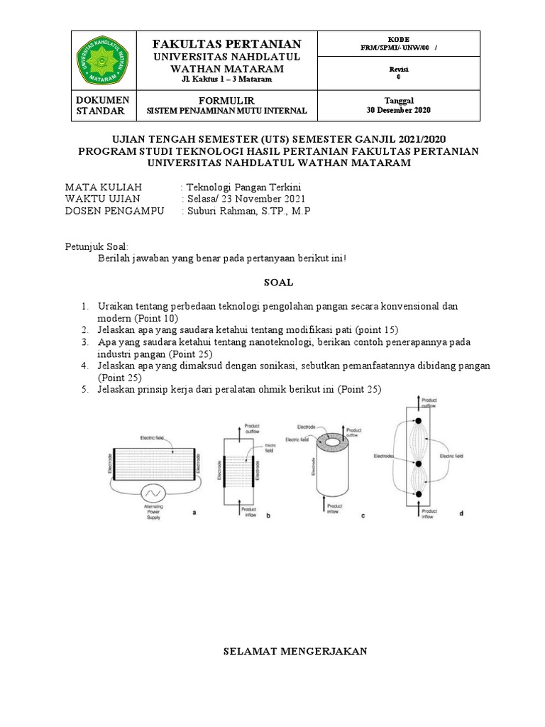 Format Soal Uts THP | PDF