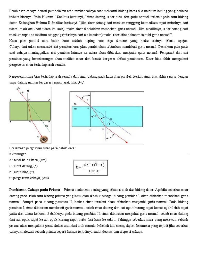 Pembiasan Pada Planparalel Dan Prisma | PDF