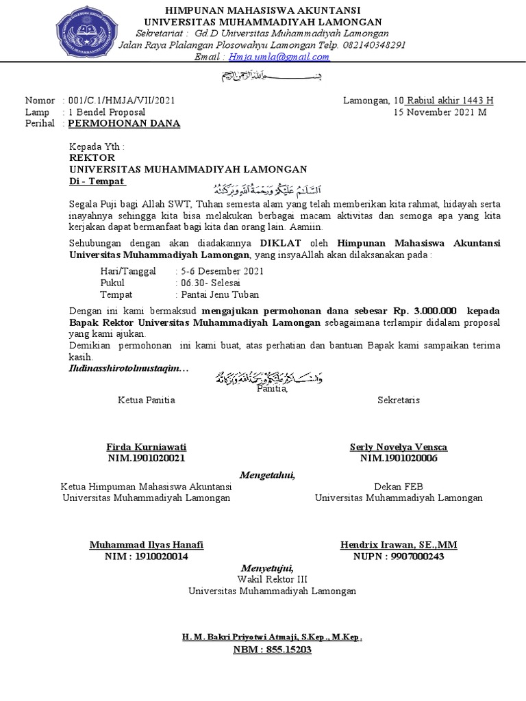 Template Permohonan Dana-1 | PDF