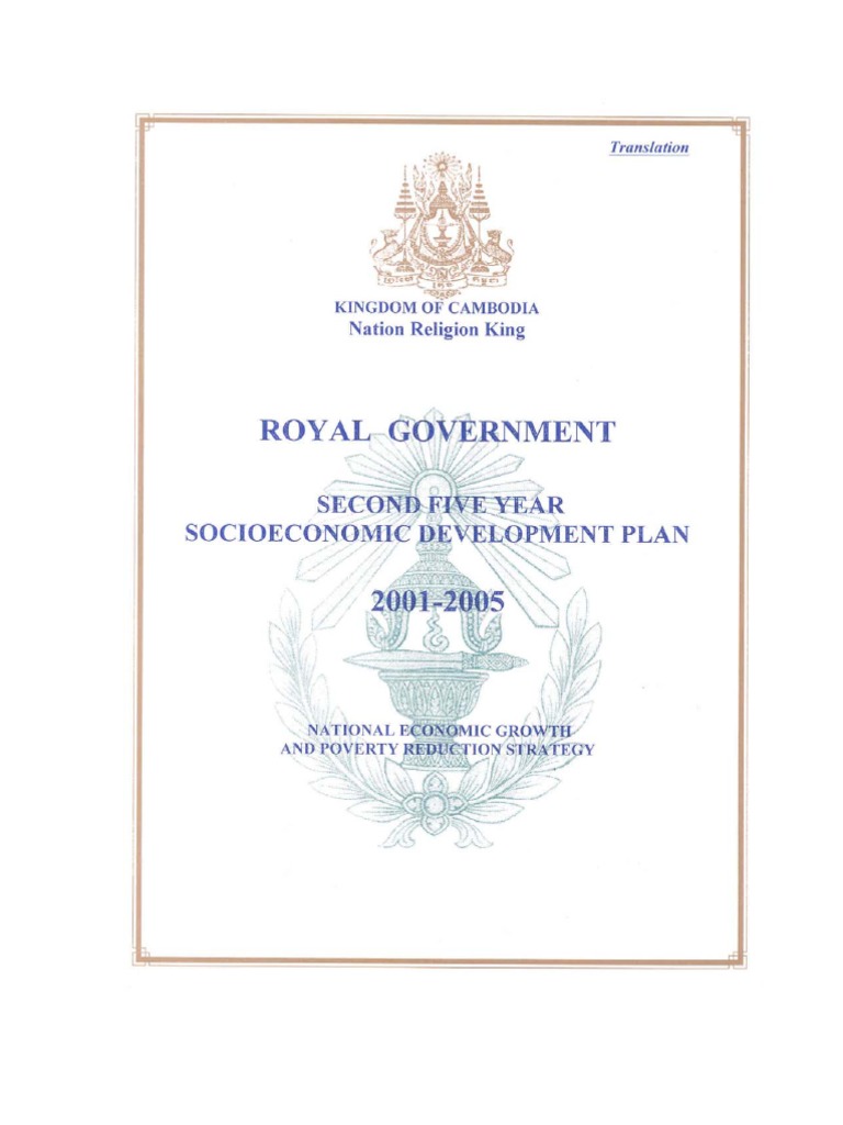 Socio Economic Development Plan-Cambodia (2001-2005) | PDF | Economic ...
