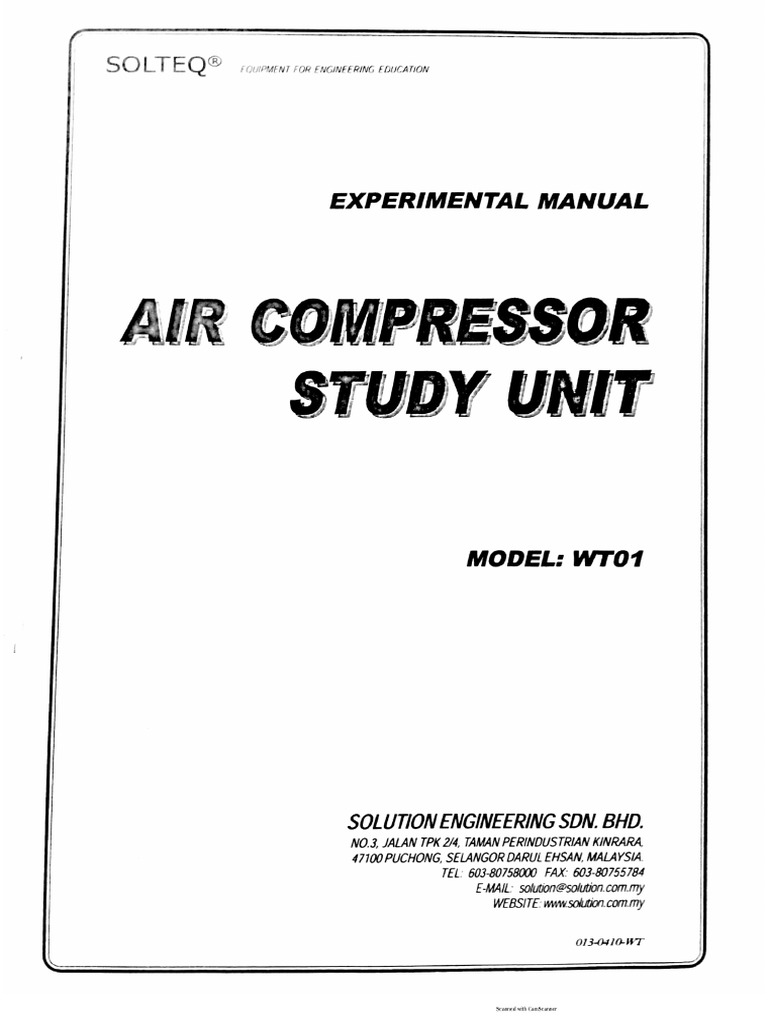 Air Compressor Lab Manual | PDF