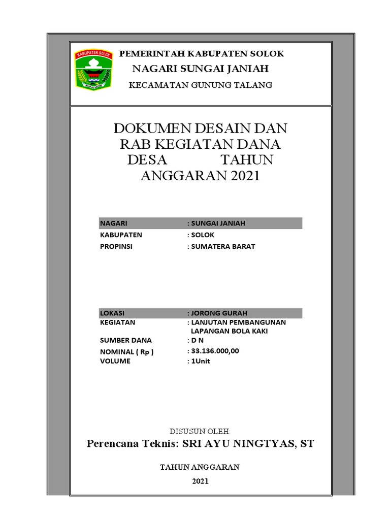 RAB Lapangan Bola | PDF
