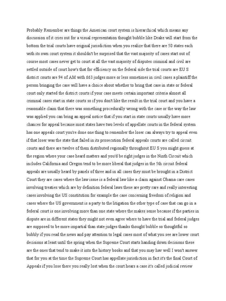 Us Court System | PDF | Supreme Courts | Supreme Court Of The United States