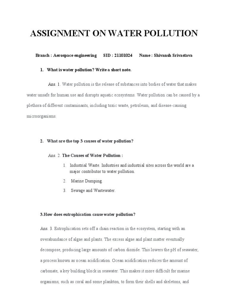 Water Pollution: Causes and Effects | PDF | Eutrophication | Water ...