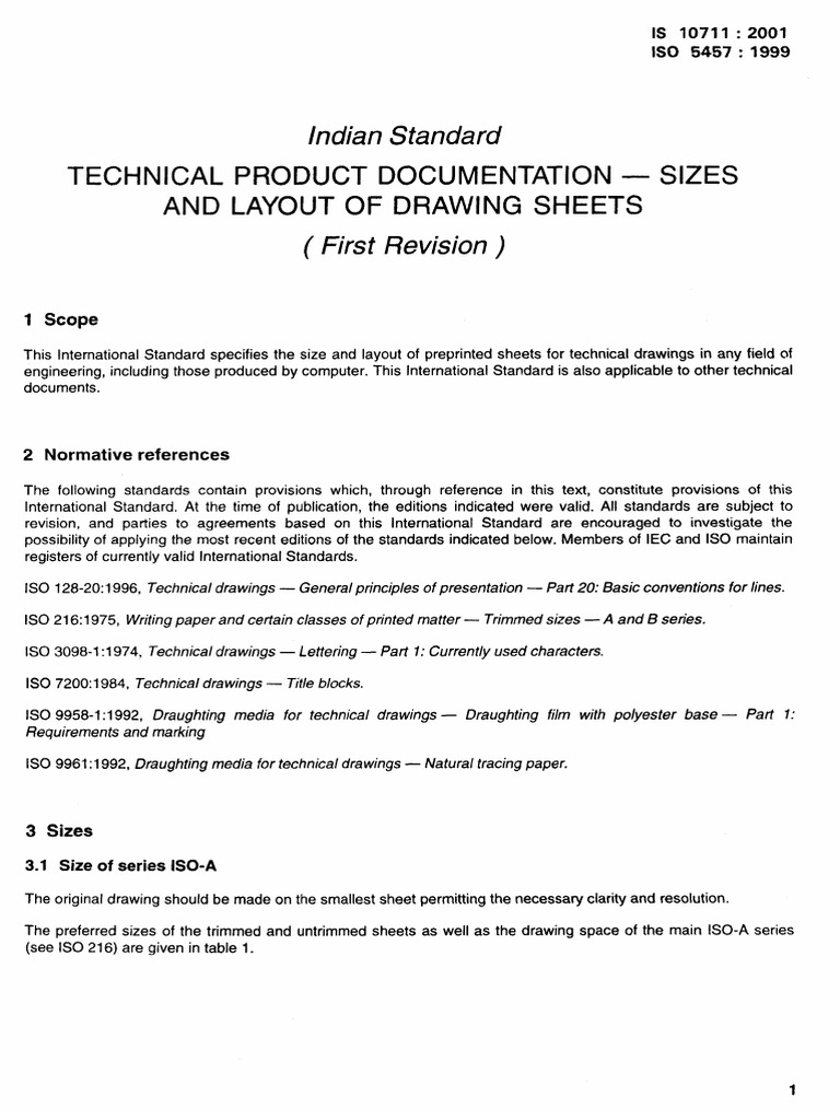 Technical Product Documentation - Sizes and Layout of Drawing Sheets ...