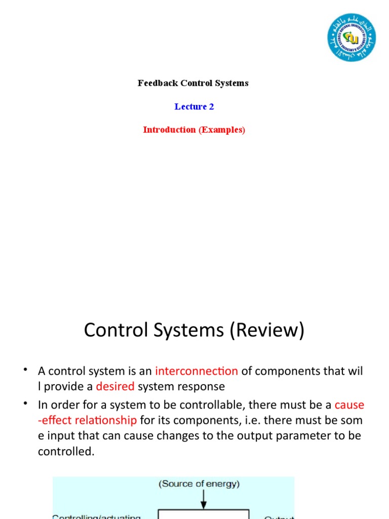 Feedback Control Systems: Introduction (Examples) | PDF | Control Theory | Control Engineering