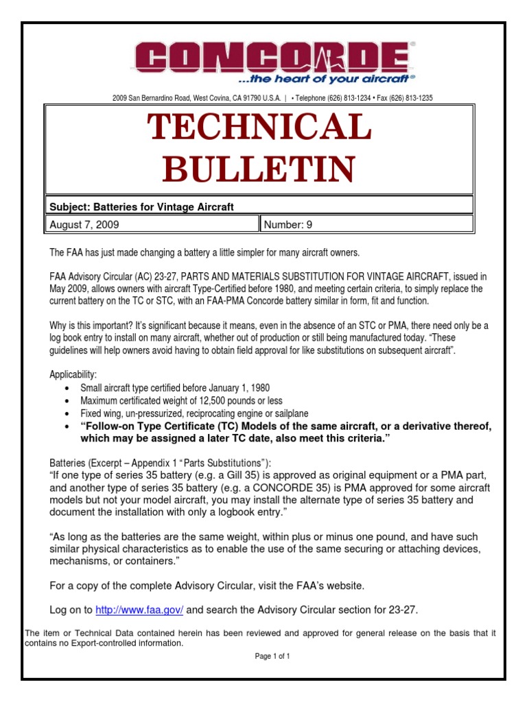 Technical Bulletin | Download Free PDF | Aviation