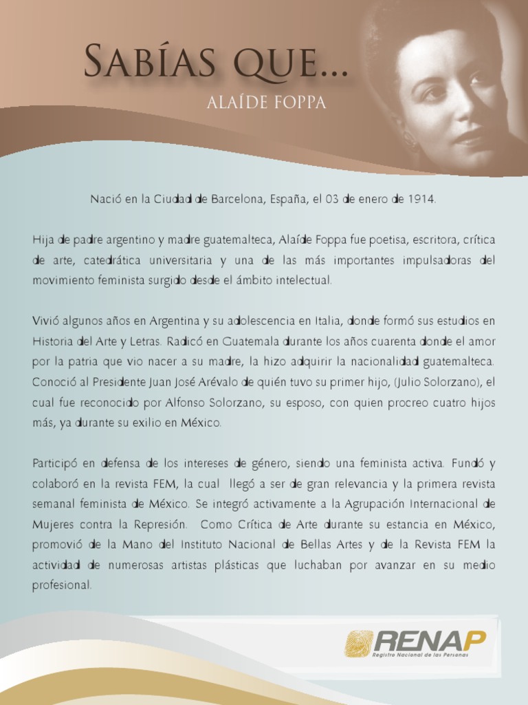 Alaíde Foppa: Poeta y Activista Feminista | PDF