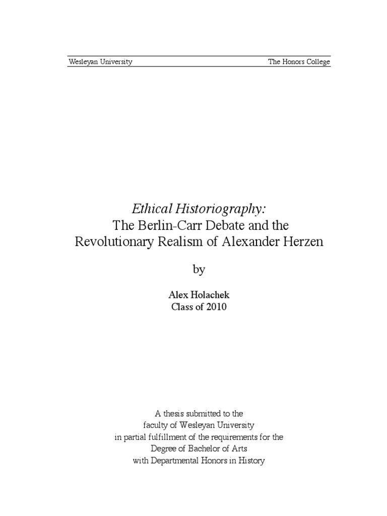 Holachek 2010 The Berlin-Carr Debate | PDF | Historiography | Empiricism