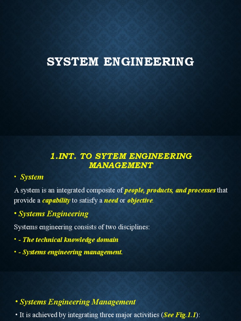 Sytem Engineering Notes | PDF | Systems Engineering | System