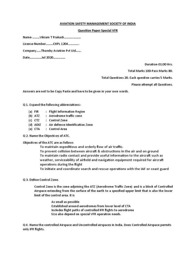 Special VFR Flight Guidelines | PDF | Visual Flight Rules | Instrument ...