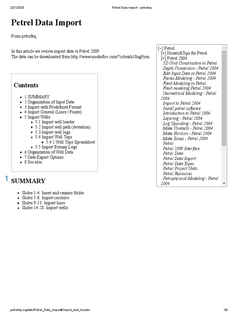(2009) Petrel Data Import - Petrofaq (2009) | PDF | Computer File | File Format