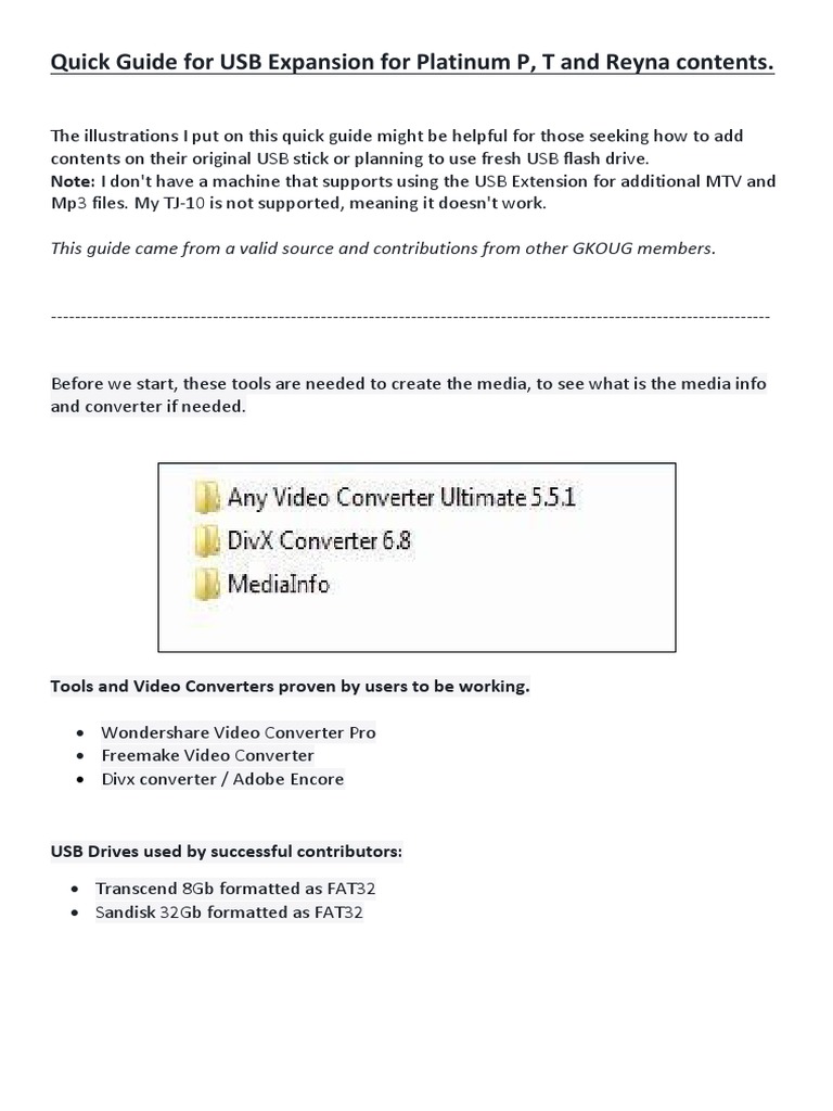 Quick Guide For USB Expansion For Platinum | PDF | Usb Flash Drive ...