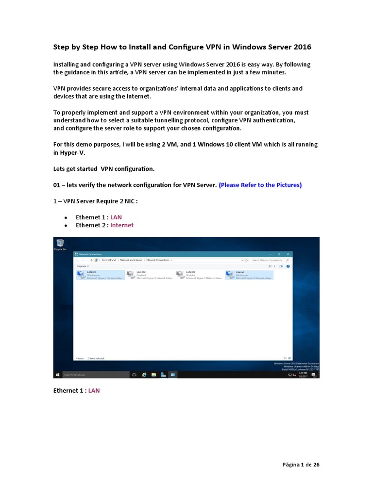 Step by Step How To Install and Configure VPN in Windows Server | PDF ...