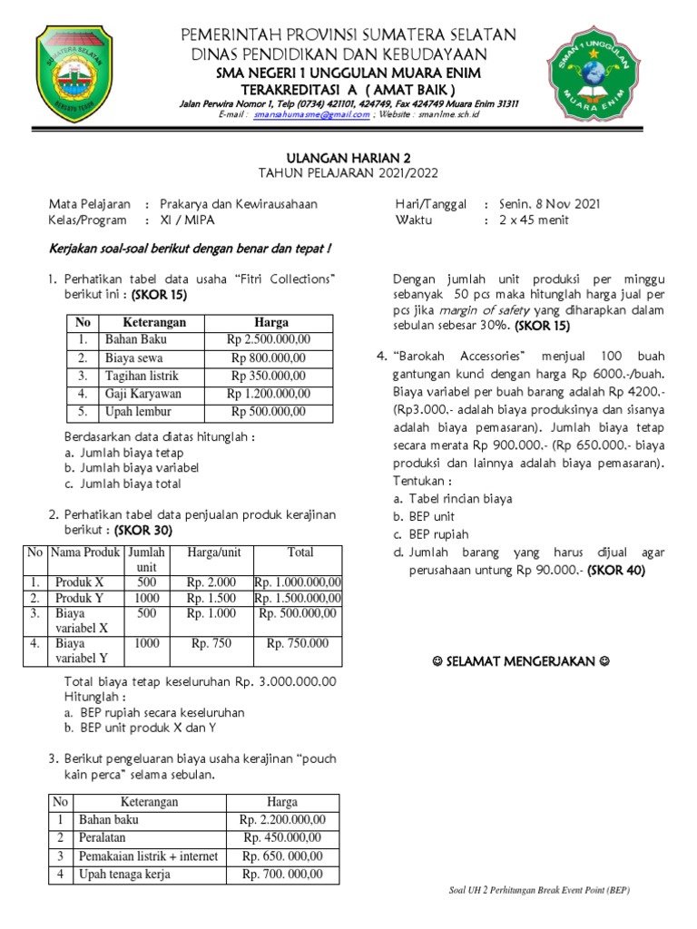 Soal Uh 2 | PDF