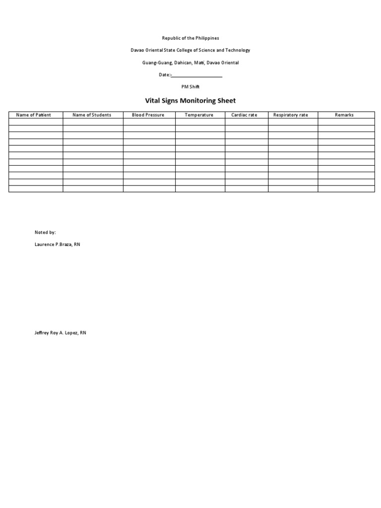 Monitoring Sheet | PDF
