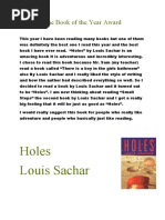 Comparing Holes: Book vs. Movie | PDF