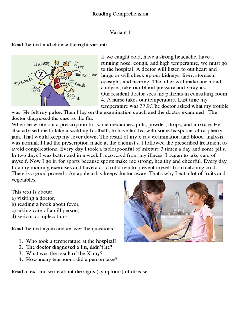 Medical Reading Comprehension Exercise | PDF | Physical Examination ...