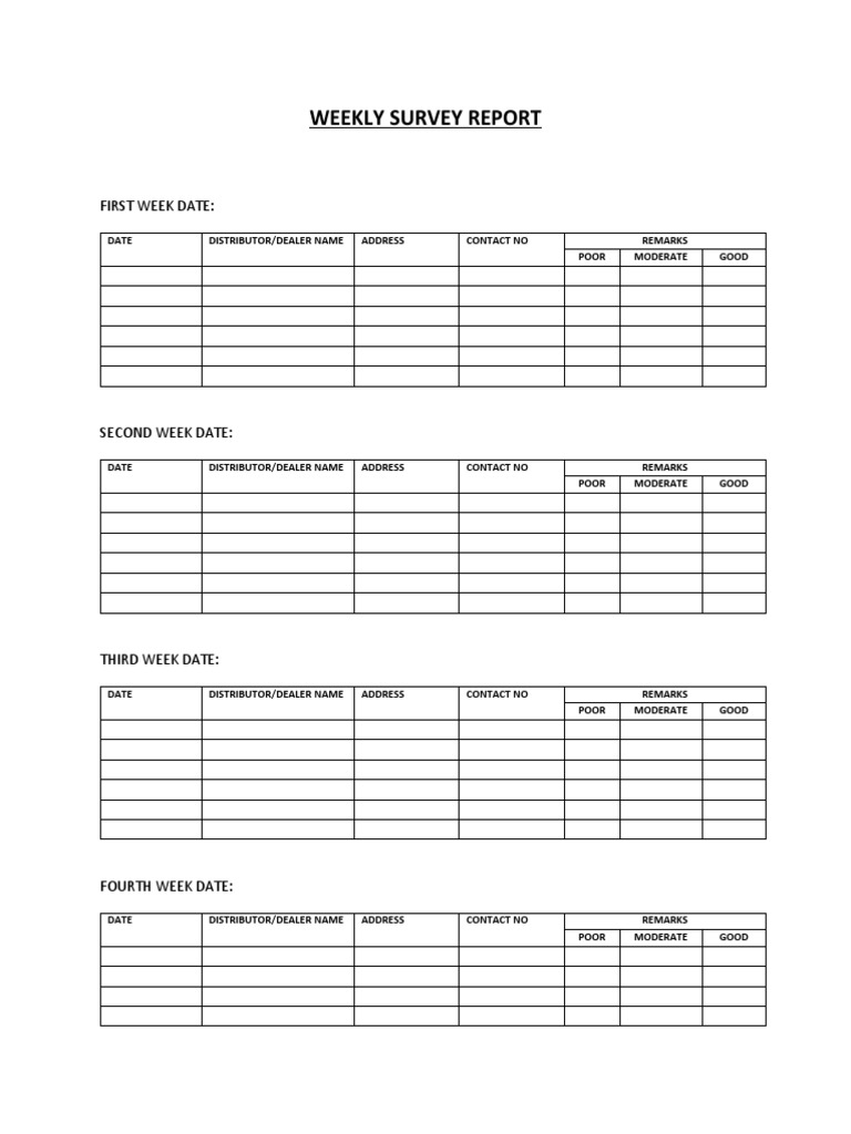 Weekly Distributor Survey Report | PDF | Law