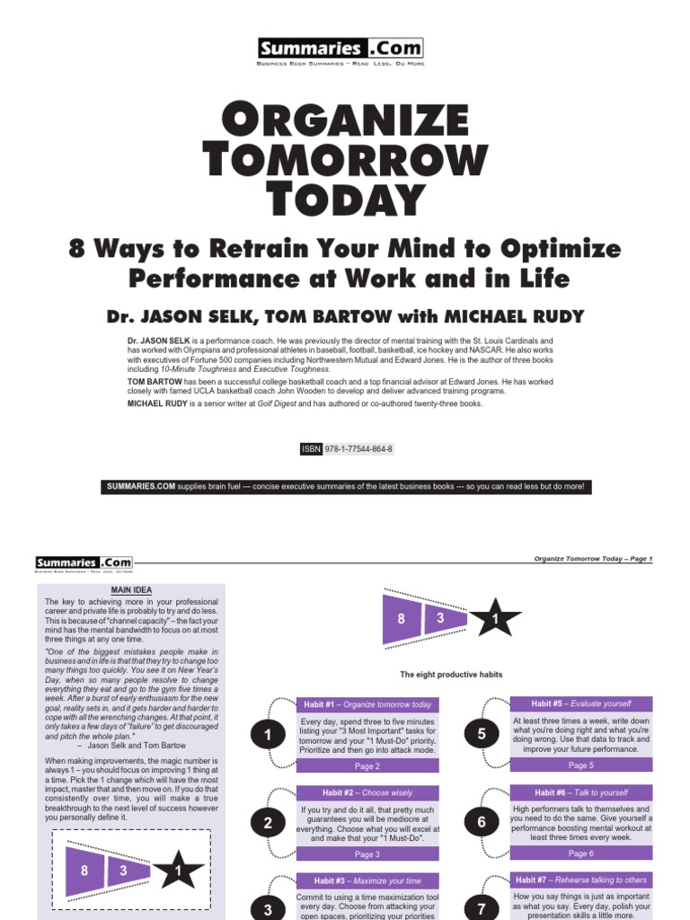 Organize Tomorrow Today - 8 Ways to Retrain Your Mind | PDF