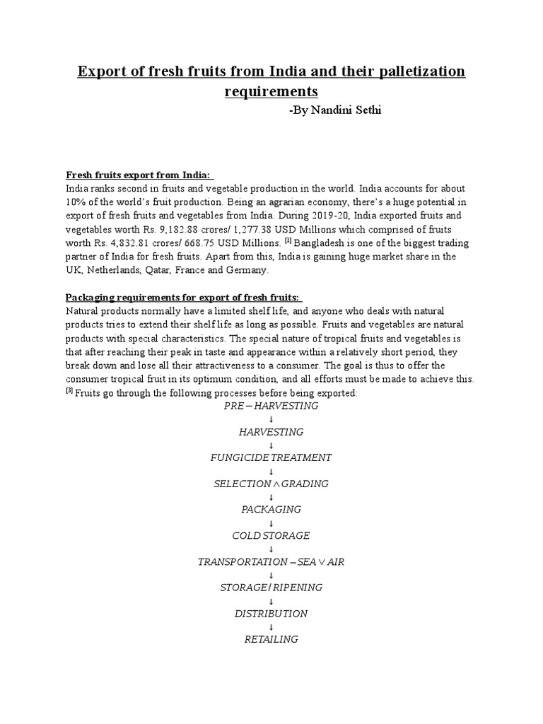 India's Fresh Fruit Export & Packaging Guide | PDF | Packaging And ...