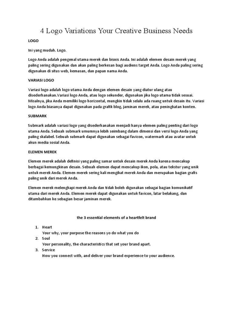 4 Logo Variations Your Creative Business Needs | PDF