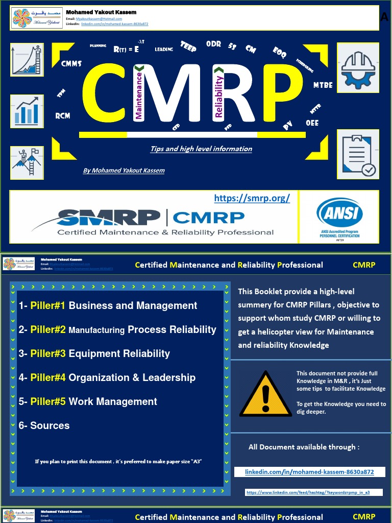 CMRP Summary | PDF | Reliability Engineering | Performance Indicator