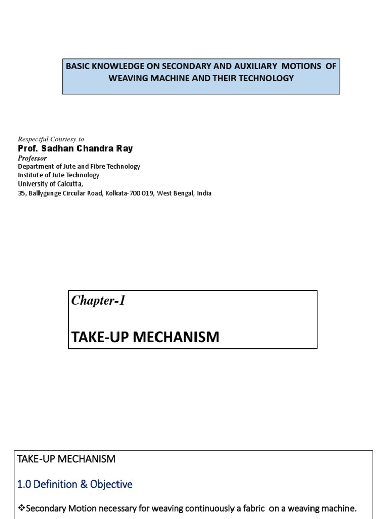(1.1) Take-Up Mechanism | PDF | Gear | Weaving