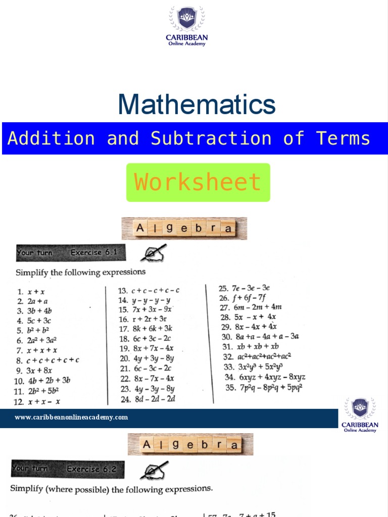 Addition and Subtraction Worksheet | PDF
