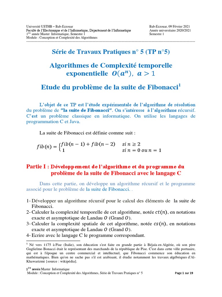 Corrigé TP5 M1 IV 2020 | Download Free PDF | Théorie de la complexité (informatique théorique ...