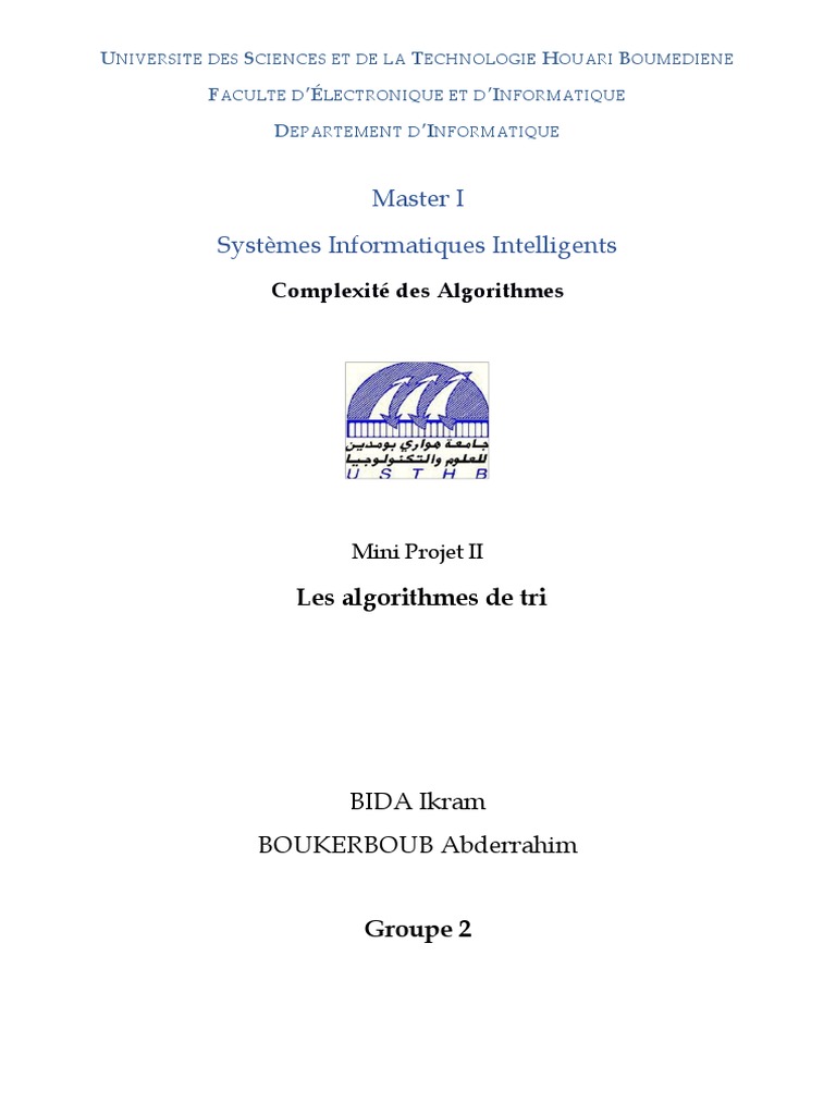 Les Algorithmes de Tri en Informatique | PDF | Algorithmes et ...