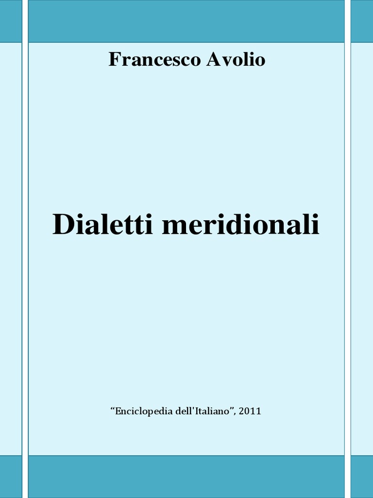 Dialetti Meridionali by Avolio F. | PDF
