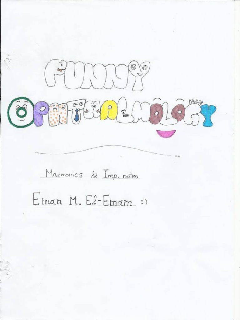 Mnemonics Ophthalmology | PDF