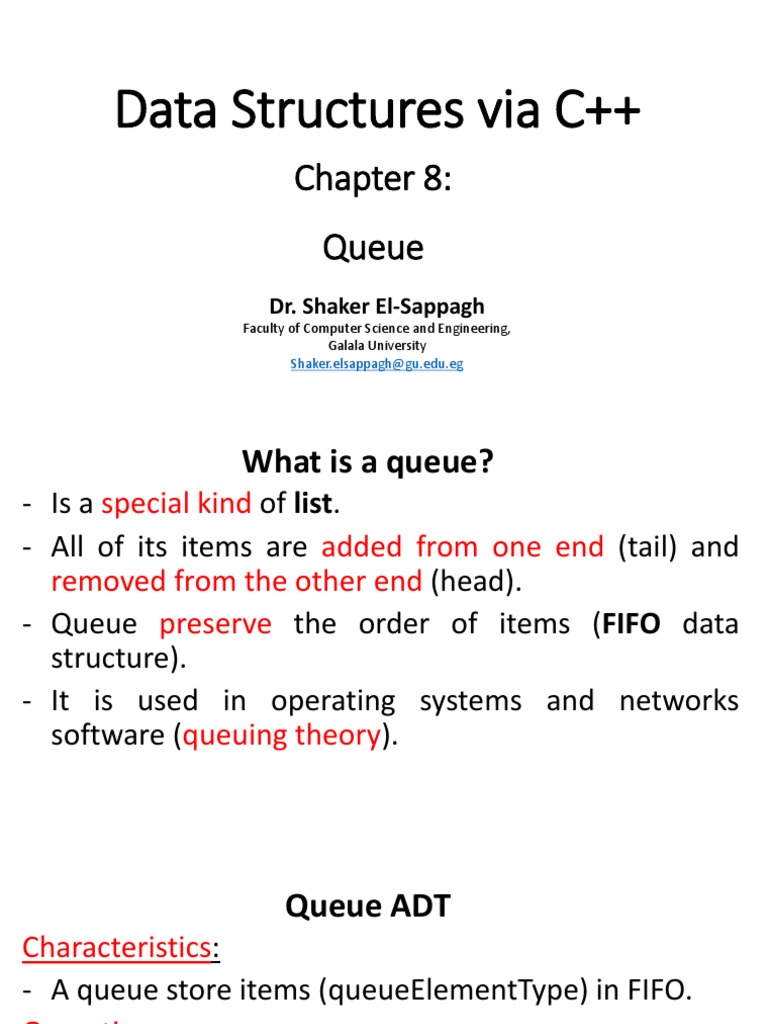 Data Structures Via C++: Queue | Download Free PDF | Queue (Abstract ...