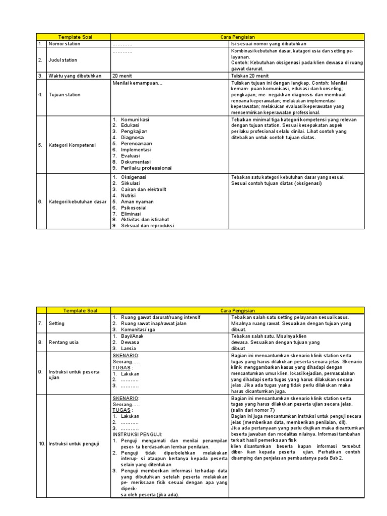 Template Soal Osce Pdf