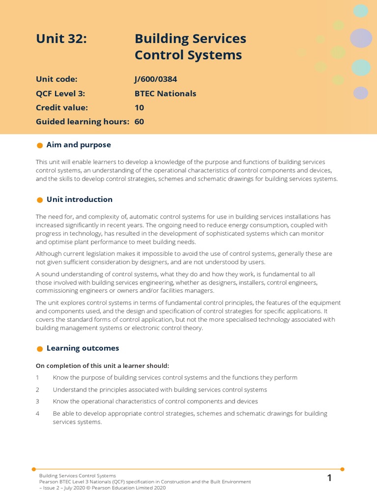 Unit 32 Building Services Control Systems | PDF | Control System | Valve