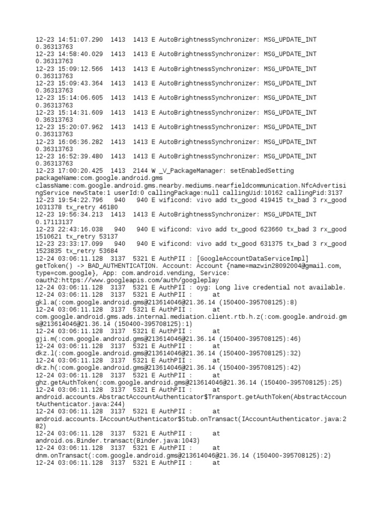 Log Pdf Android Operating System Java Programming Language