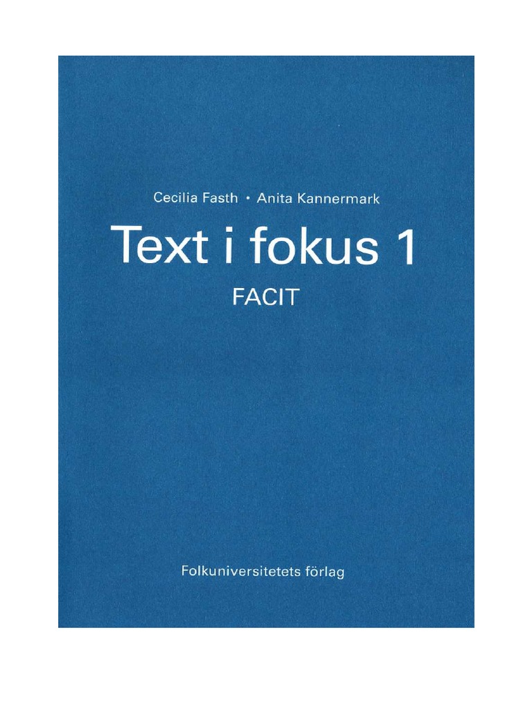 Text I Fokus 1 Facit | PDF