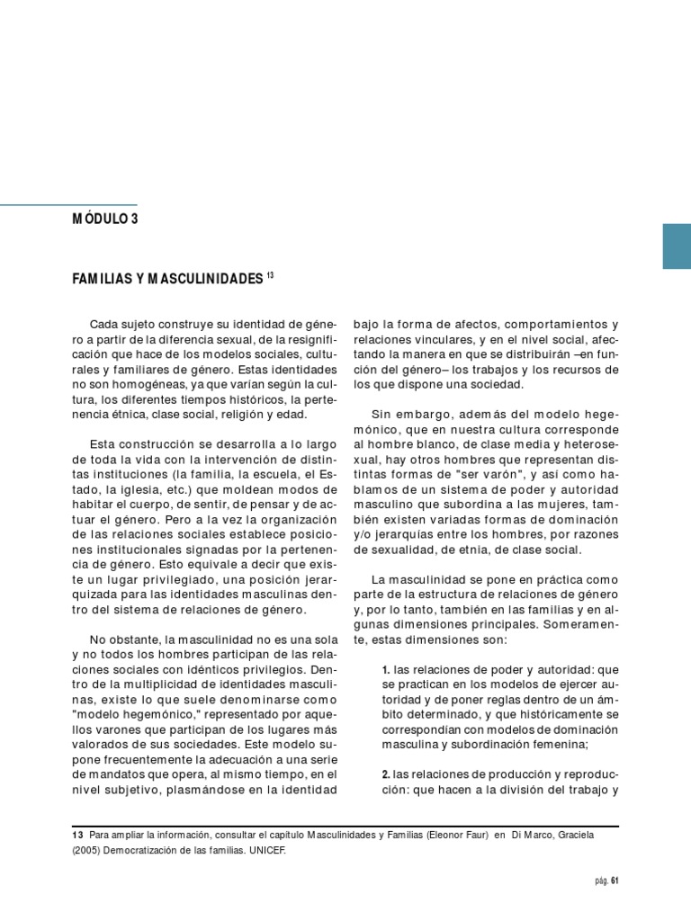 Modulo 3 | PDF | Masculinidad | Hombre