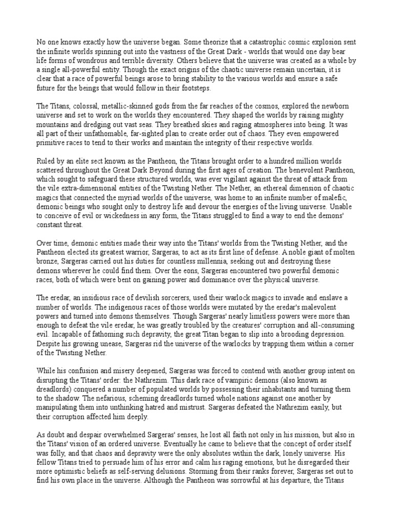 WoW Lore | PDF | Warcraft | Elves