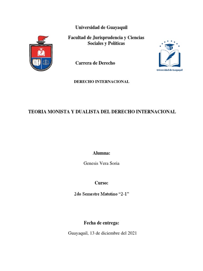Teoria Dualista y Monista | PDF | Ley internacional | Estado (política)