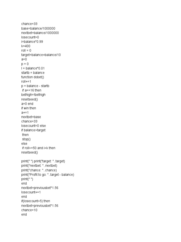 DOCUMENT Roulette betting strategy simulation | PDF
