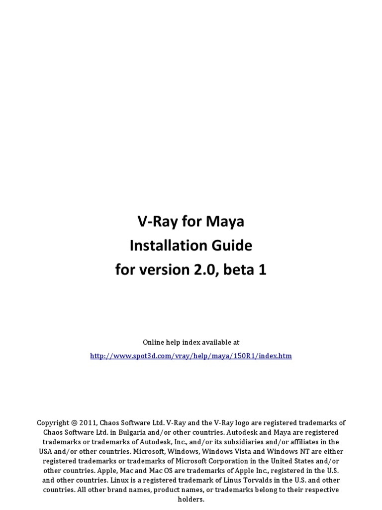 Install Vrayformaya | PDF | Installation (Computer Programs) | Autodesk Maya